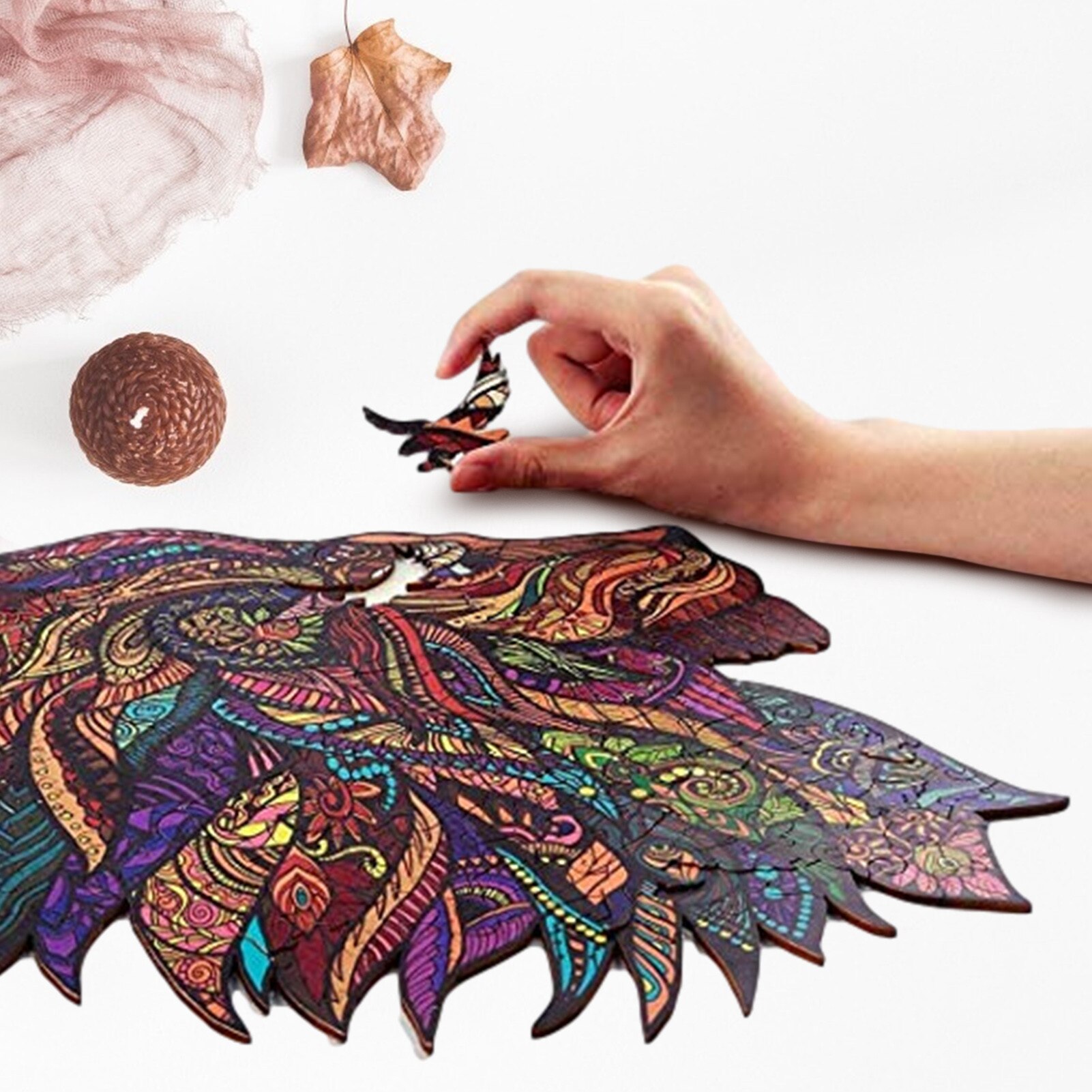 Unique Lion Shape Wooden Animal Puzzles For Adults... – Grandado