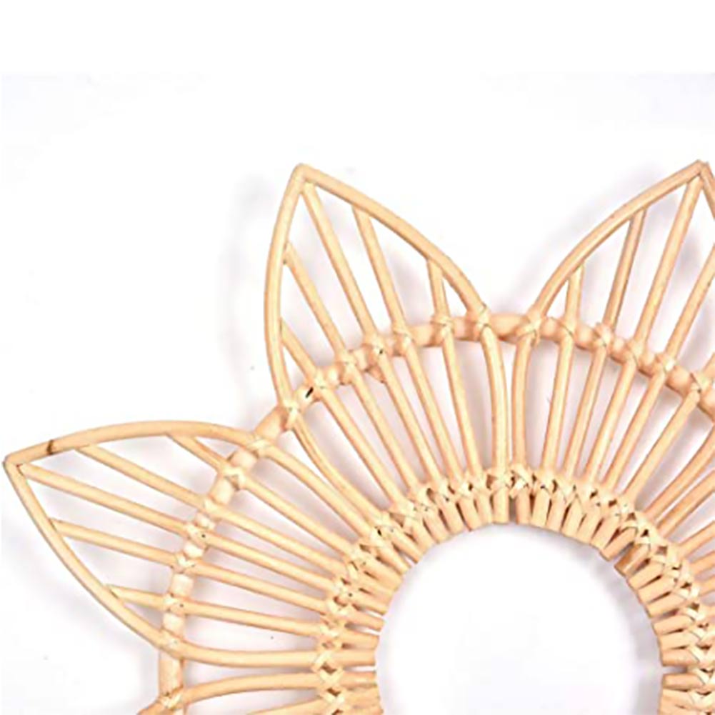 Rattan Mirror Frame Nordic Style Crafts Flower Fra... – Grandado