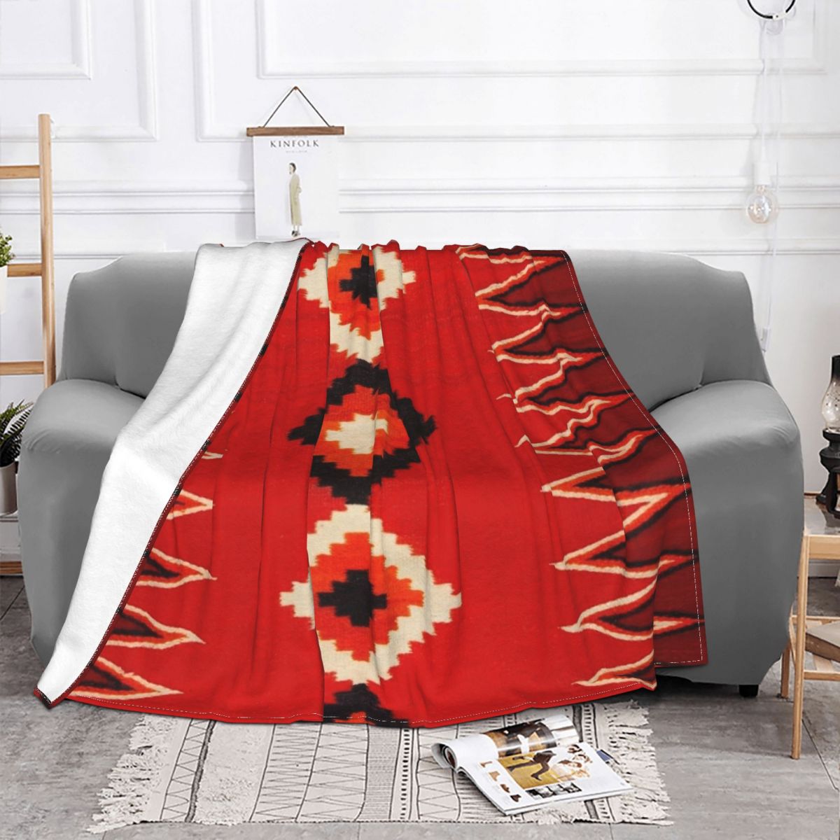 Native Retor American Blankets Flannel Printed Sou... – Grandado
