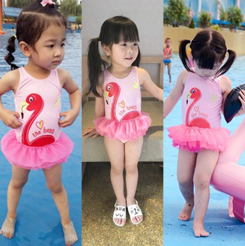 Summer Kids Girls Flamingo Lace Swimwear Swimsuit ... – Vicedeal