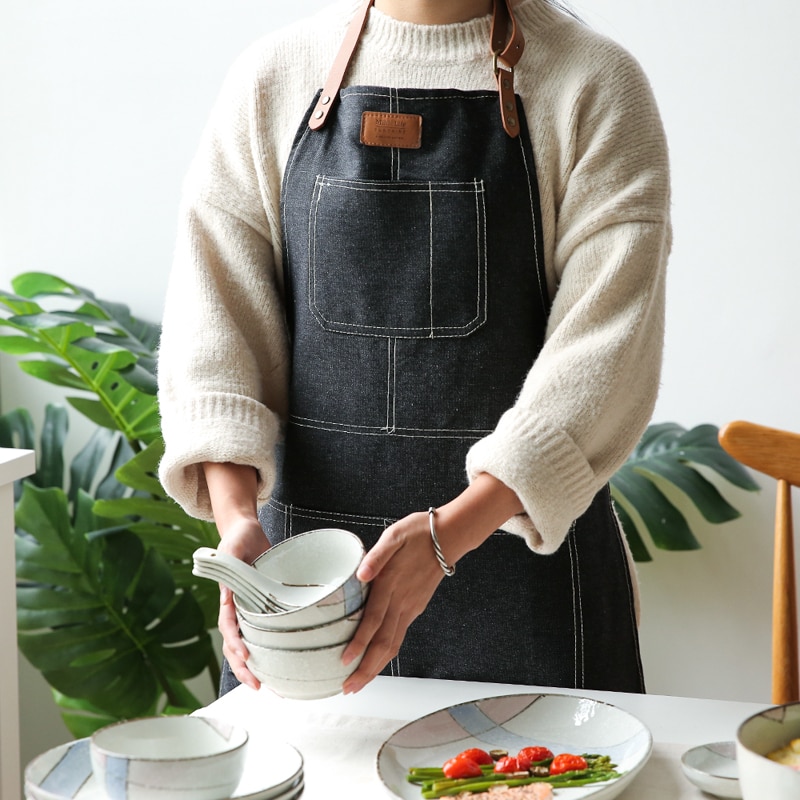 Japanese style Denim Apron for Chef Kitchen Cookin... – Grandado