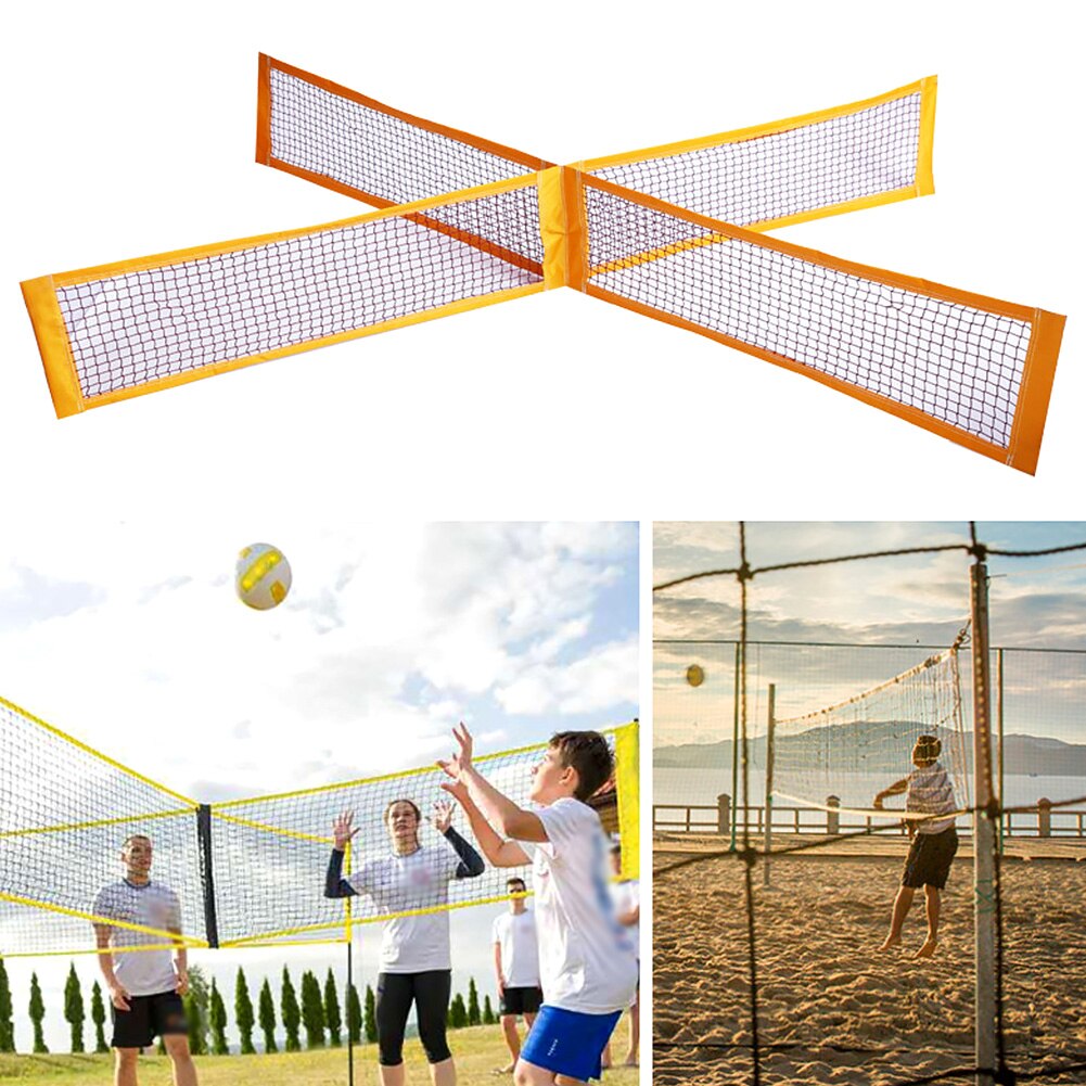 Easy Install Cross Volleyball Net Four Square Adju... – Grandado