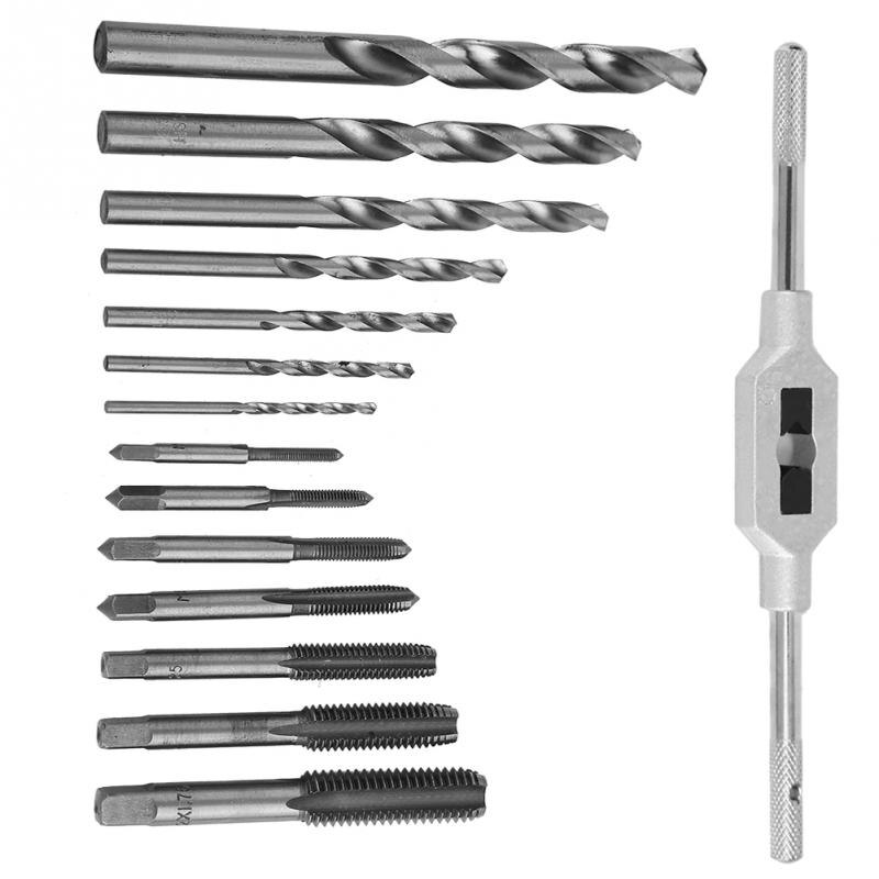 15Pcs Tap & Die Set Alloy Steel Tap Wrench Screw T... – Vicedeal