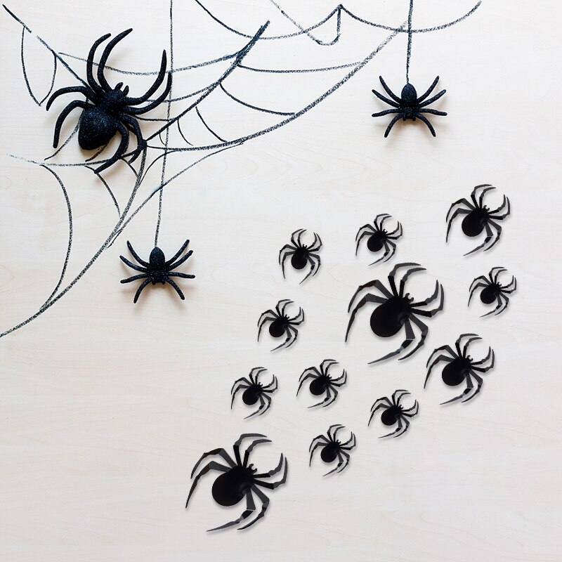 12Pcs/1Set Horror Black Spider Wall Stickers For H... – Grandado