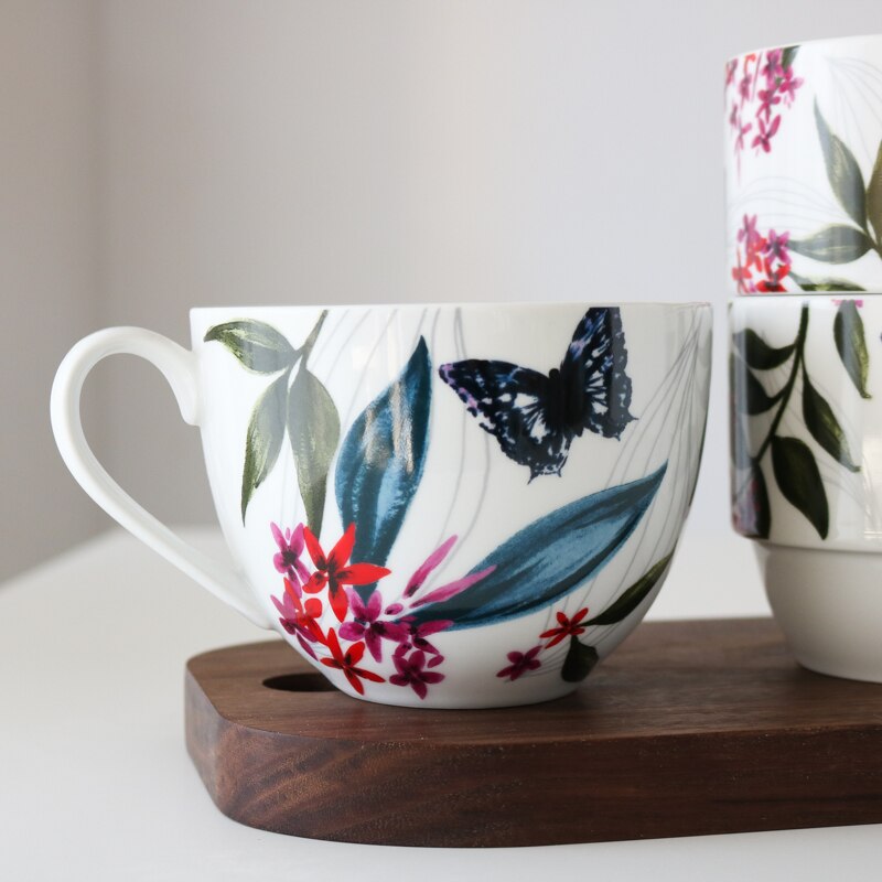 Ceramic Lilac Waltz Stacked Cups/Tummy Cups/Red Tea Cups – Grandado