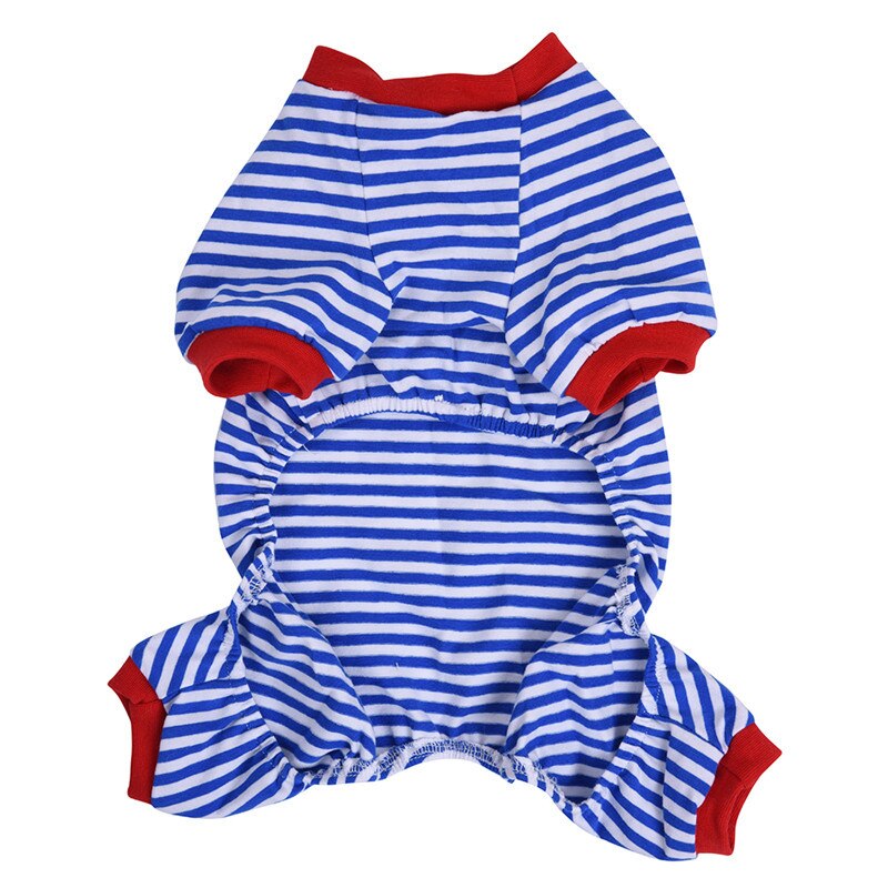Mode Gestreepte Hond Kleding Katoenen Pyjama Jumps... – Vicedeal