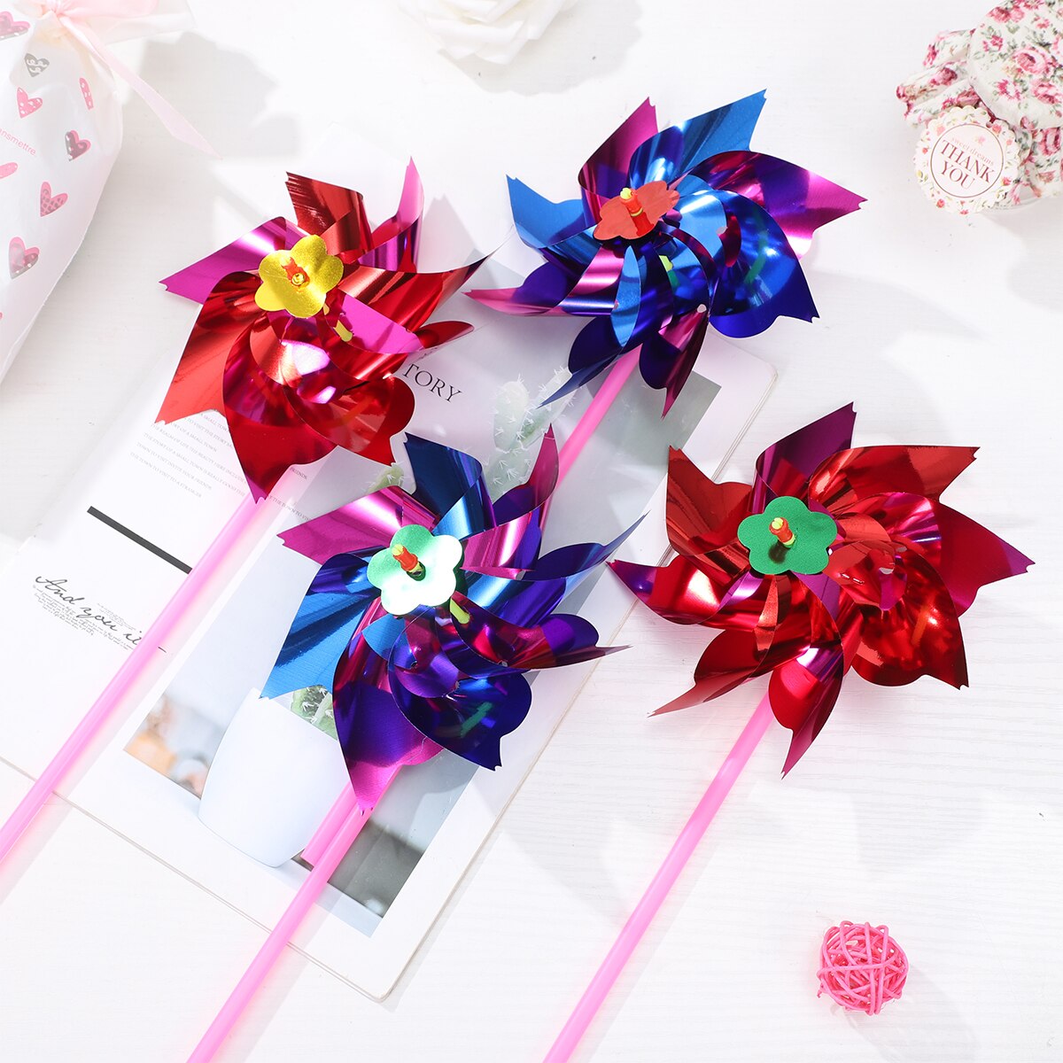 Toyvian Plastic Pinwheel 20pcs Plastic Rainbow Pin... – Grandado