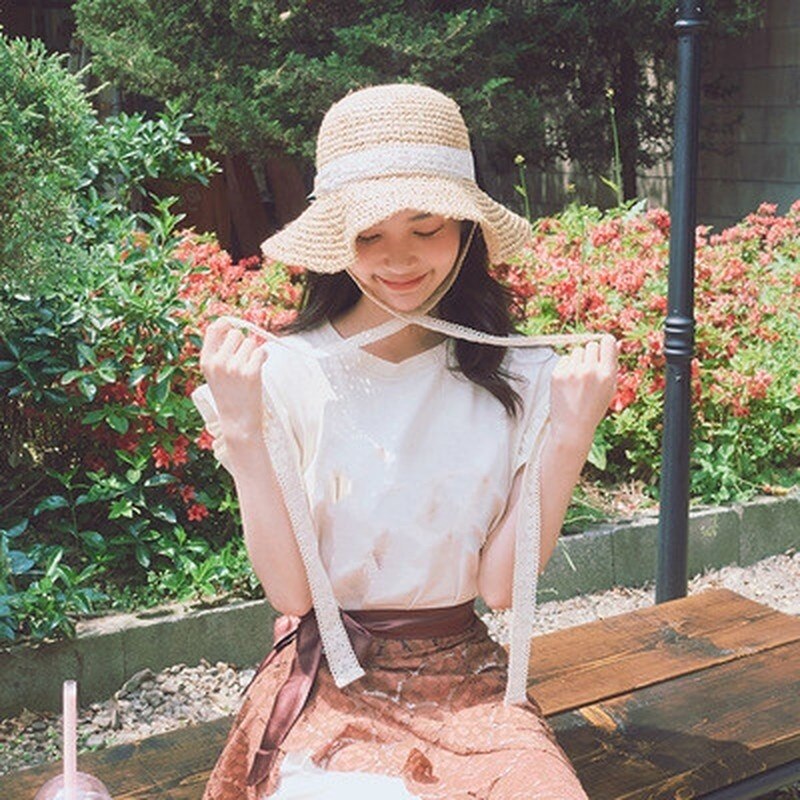 Summer Hats for Women Straw Sun Hat Lady Girls Lac... – Vicedeal