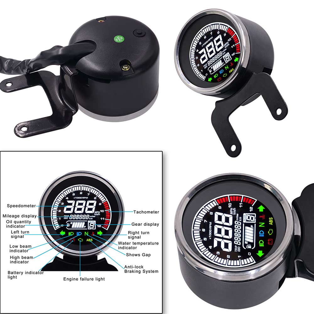 Universal- Digital 12V Motorrad Meter Mit LED-anze... – Grandado