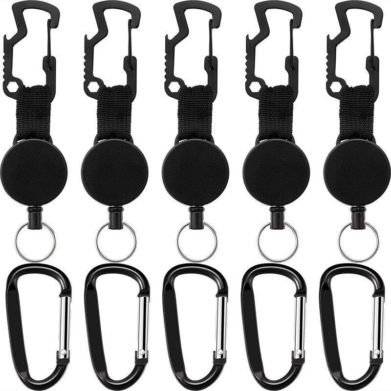 5 Pack Retractable Keychain Badge Holder Reel with... – Vicedeal