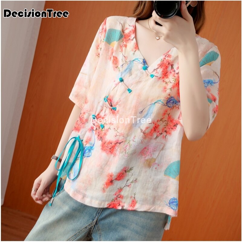 chinese traditional women vintage floral print qip... – Grandado