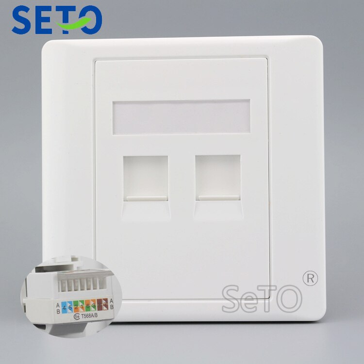 SeTo 86 Type Panel Double RJ45 Cat5e Network Ether... – Vicedeal