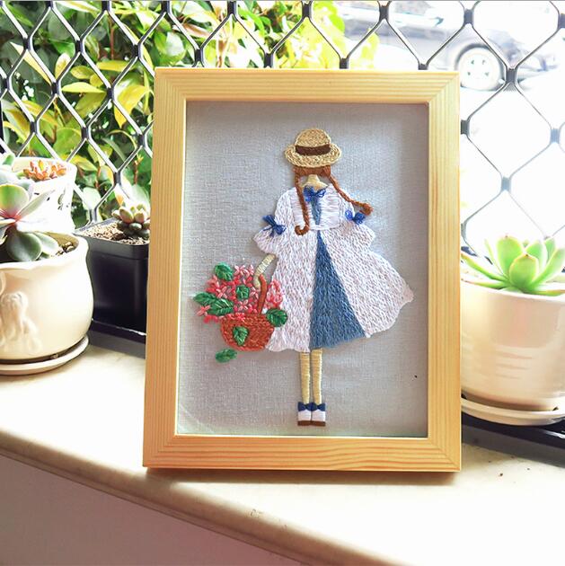 30x30cm Girl embroidery European embroidery kit si... – Grandado