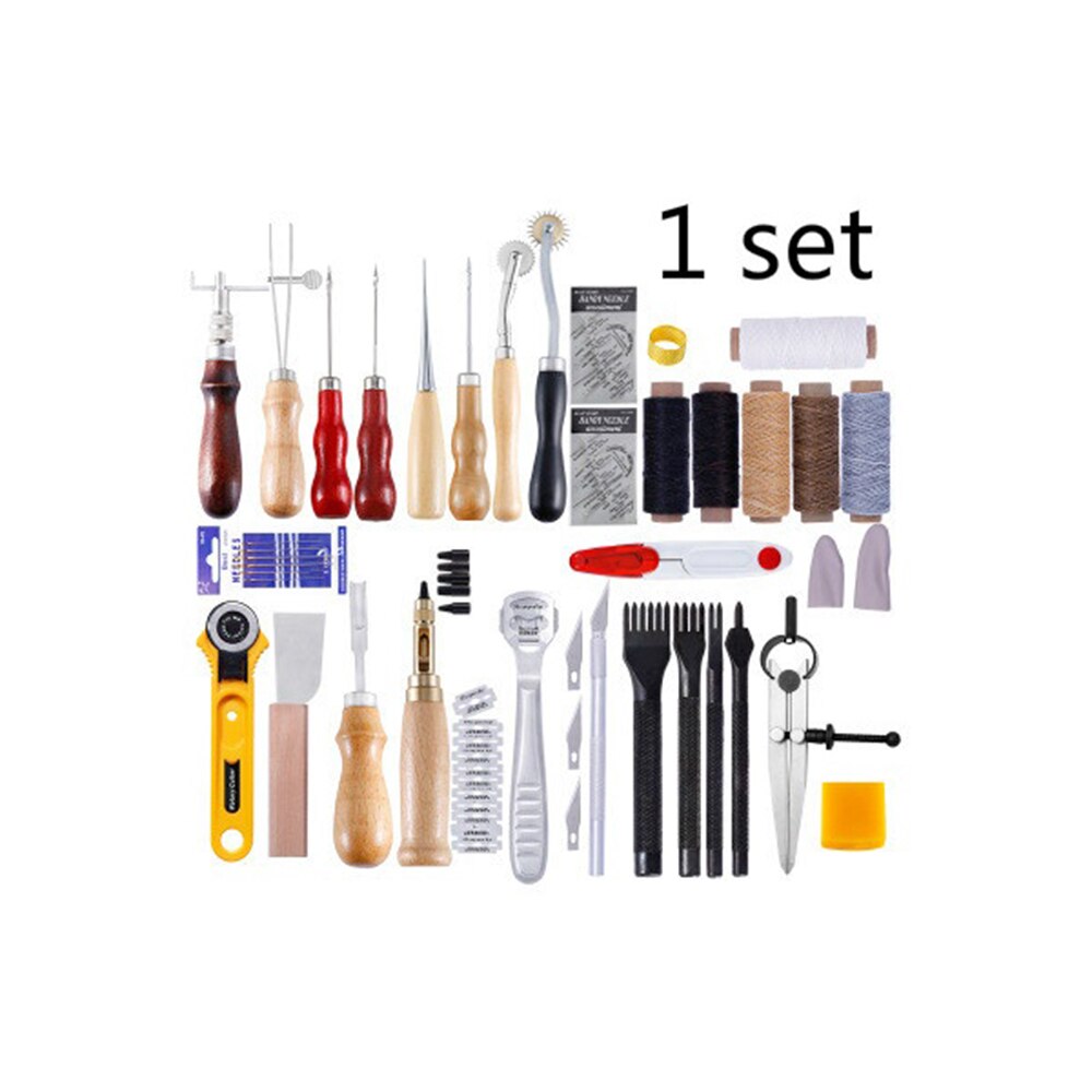 Leather Craft Tools Kit Hand Sewing Stitching Punc... – Vicedeal