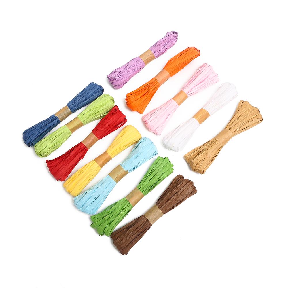 10m 12 Colors Natural Raffia Rope DIY Raffia Grass... – Grandado