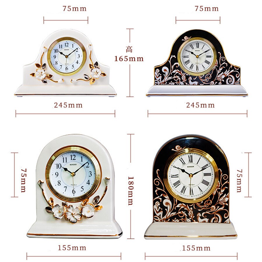 Noble European Ceramic Table Clock Home Decoration... – Grandado
