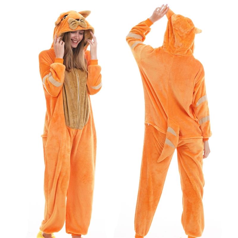 Compare kigurumi orange cat onesie pajamas adult one piece sleepwear ...