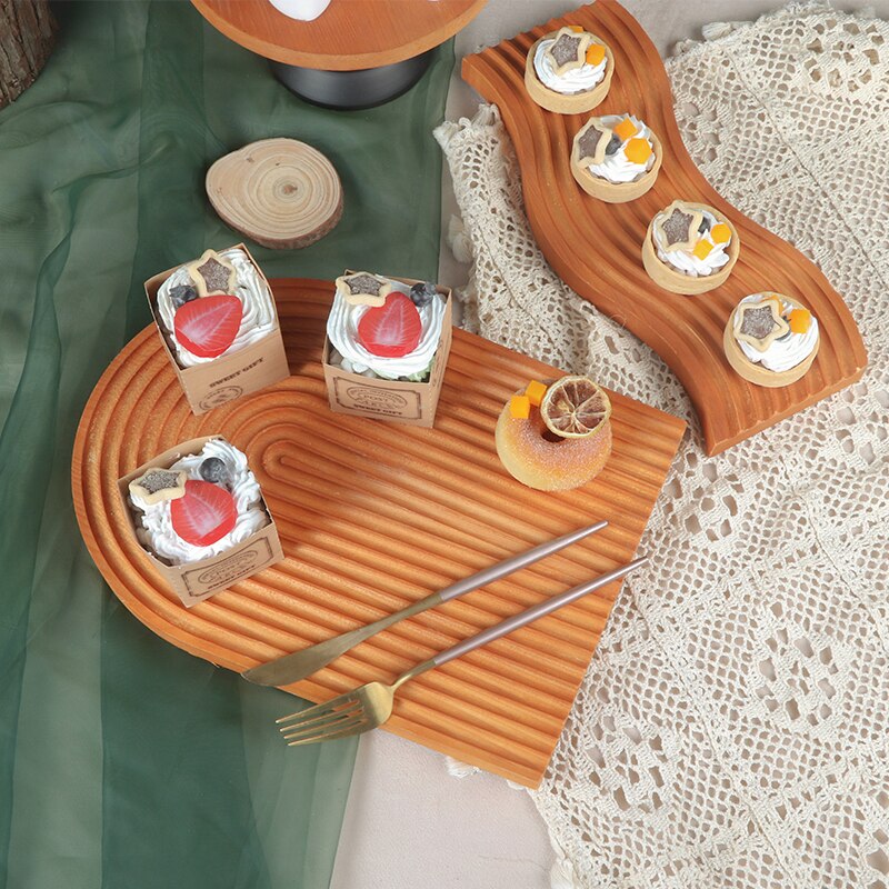 Water Ripple wooden forest dessert table display s... – Grandado