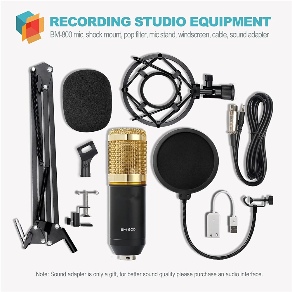 BM-800 Condenser Microphone BM 800 Cardioid Pro Au... – Vicedeal