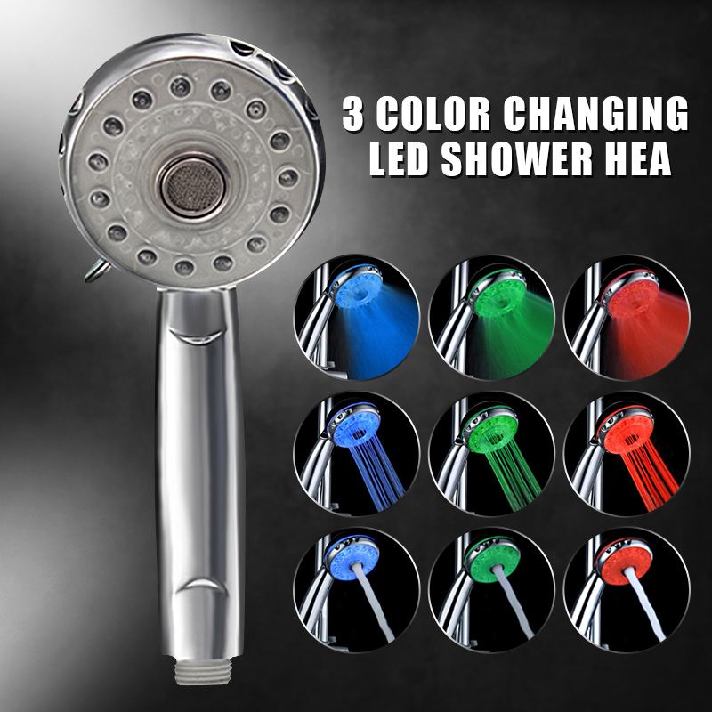 Adjustable 3-mode 3-color LED Shower Head Light Te... – Vicedeal
