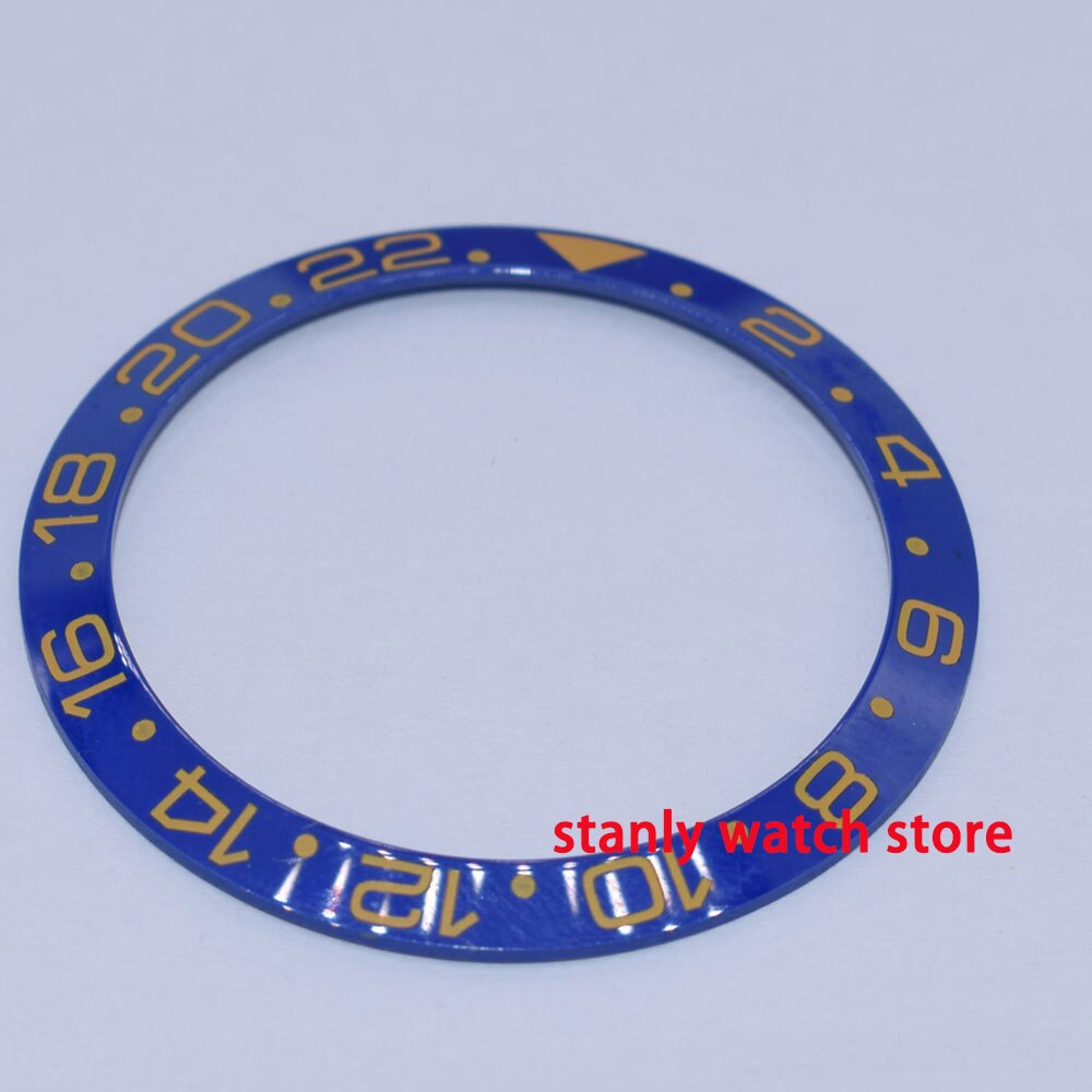 38mm blue ceramic bezel insert golden scale watch ... – Vicedeal