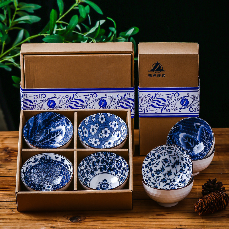 Japanese Style Blue and White Porcelain Bowl Ceram... – Vicedeal