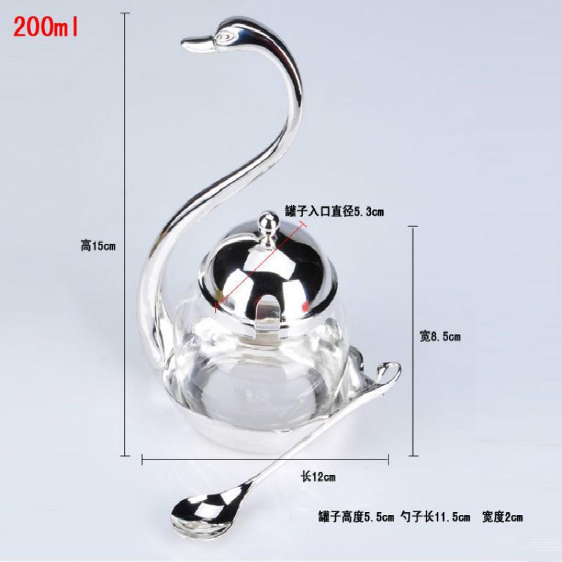 Kitchen Tableware Sugar Pots Zinc Alloy Swan Glass... – Grandado