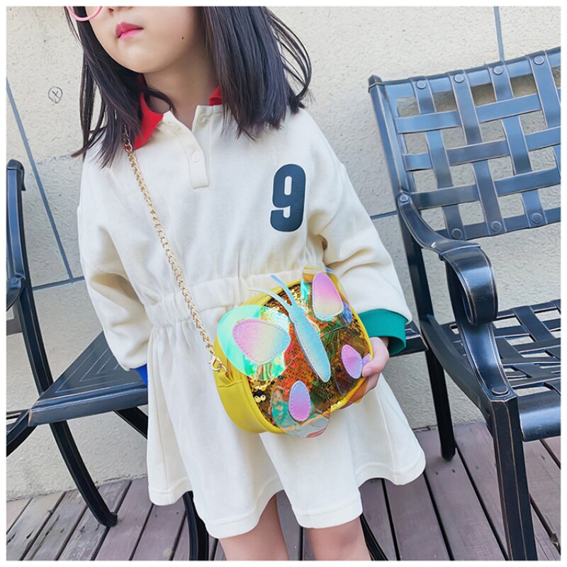 Girls Mini Clutch Purse Cute Shiny Sequin Butterfl... – Vicedeal