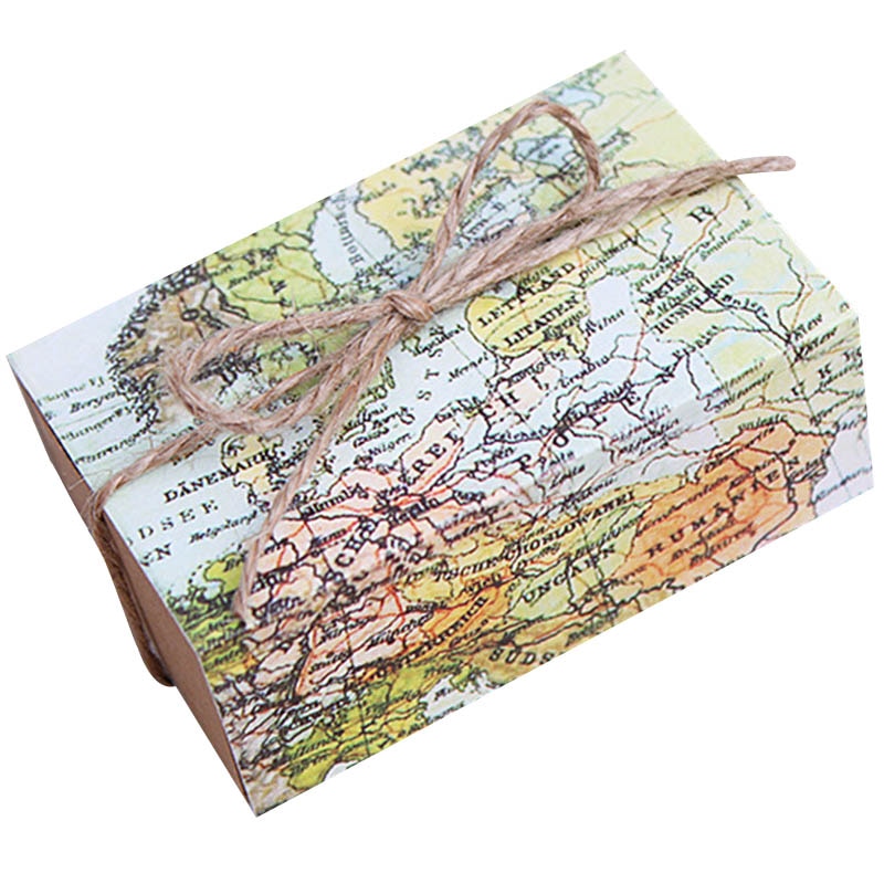 10 Pcs Around the World Map Favor Boxes Vintage Kr... – Vicedeal