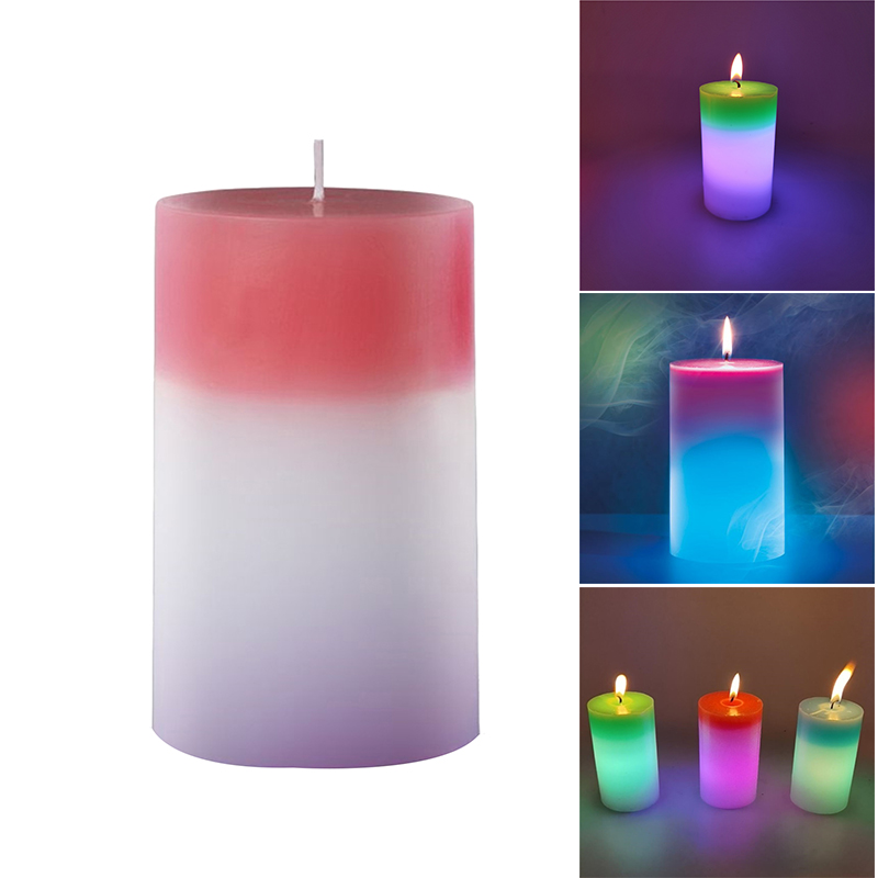 Glowing Candle Handmade Colored Pillar Candles Dec... – Vicedeal