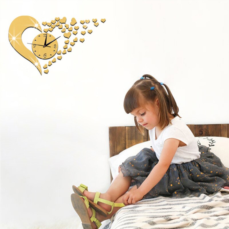 DIY silent clock Love three-dimensional acrylic mi... – Grandado