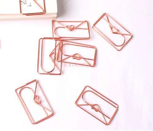10pcs Rose Gold Paperclip Envelope Paper Clip Pape... – Grandado