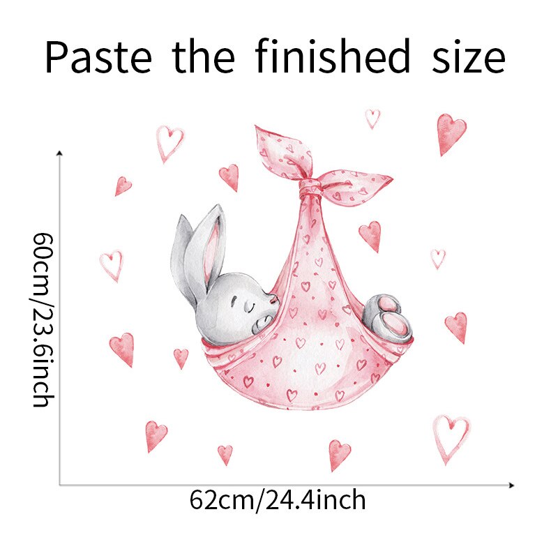 Cartoon Bunny Sleeping Wall Stickers Baby Kids Roo... – Vicedeal