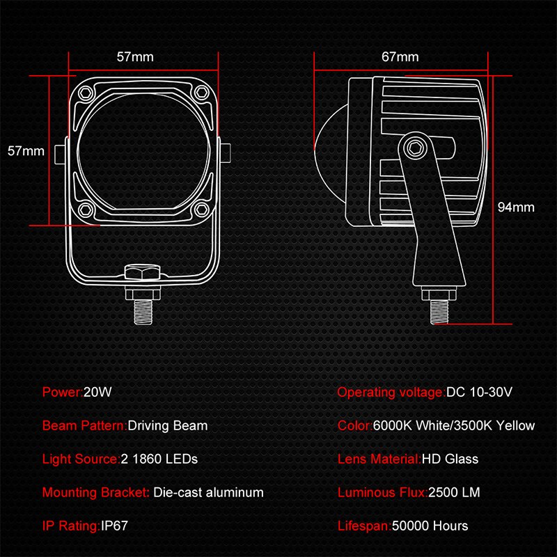 2 inch LED Work Light 8D lens Driving Light led fo... – Grandado