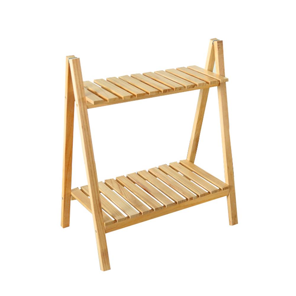 Houten Plant Stand 2 Tier Opvouwbare Bloempot Disp... – Vicedeal