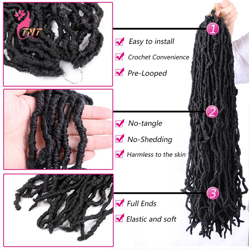 Nu locs virkat hår 24 tum dreadlocks fiber med låg... – Grandado