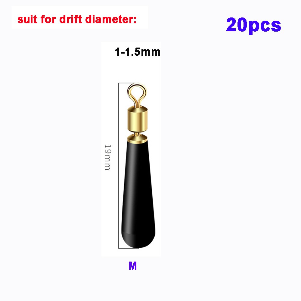 20 pcs Drift Fishing Floats Seat Copper Head Rubbe... – Grandado