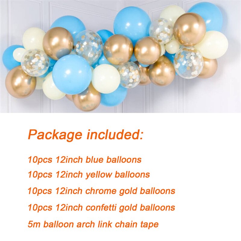 Ohoho Latex Macaron Blue Balloons Garland Arch Kit... – Grandado