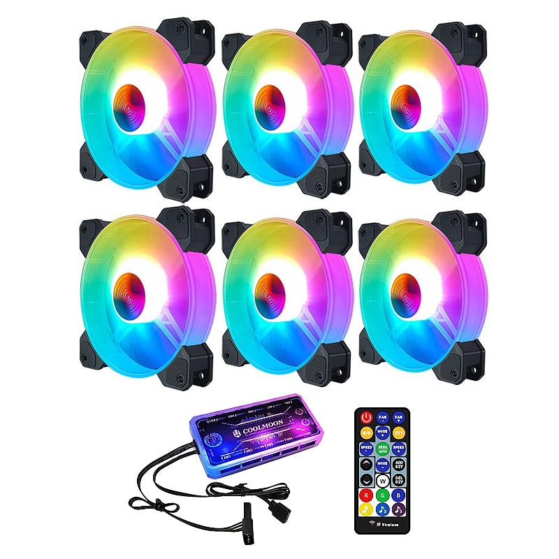COOLMOON RGB Case Fan, RGB Adjustment 120mm Mute +... – Grandado