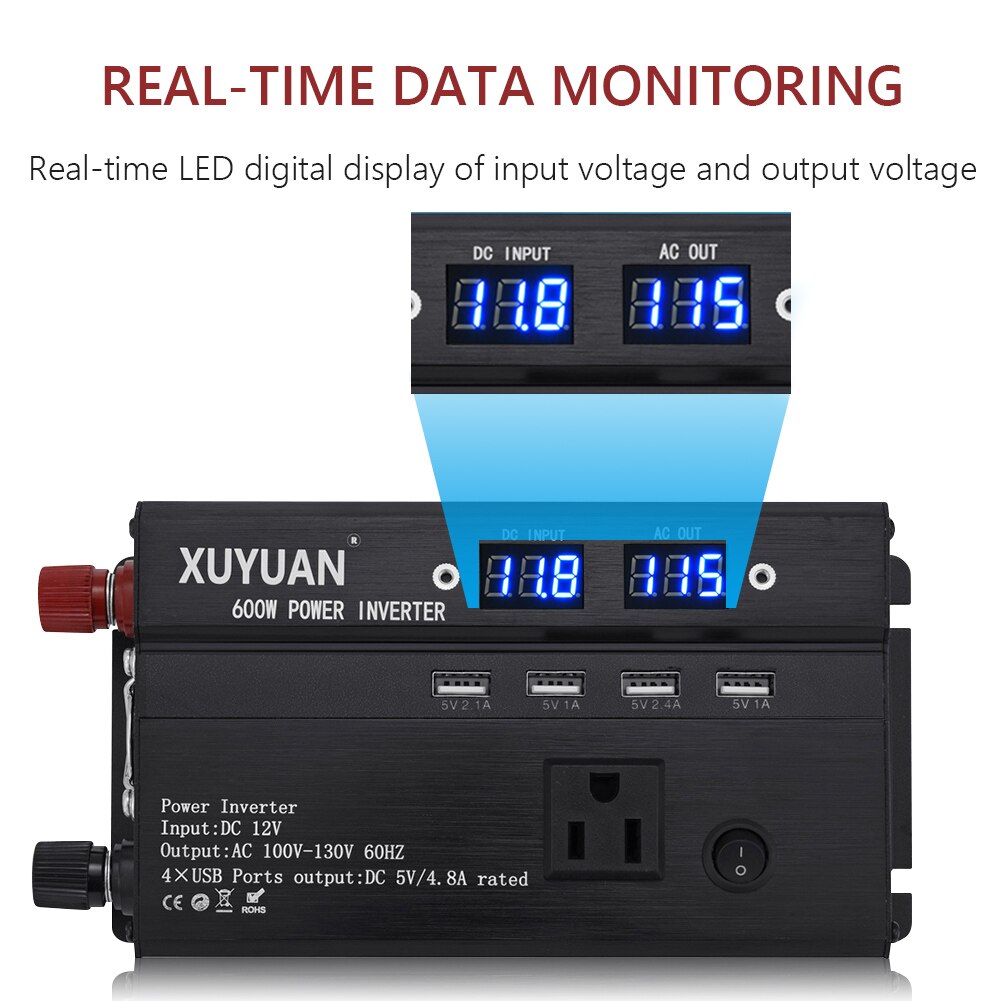 600W Car Inverter DC 12V 24V to 220V AC Power Inve... – Vicedeal