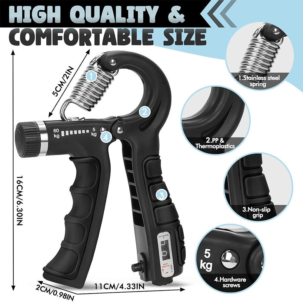 5–60 kg verstellbarer schwerer Handgreifer, Fitnes... – Vicedeal