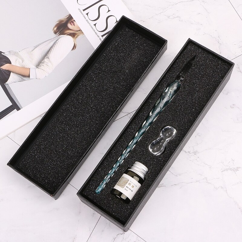 Crystal Glass Dip Pen Set Non-carbon Ink Fountain ... – Vicedeal