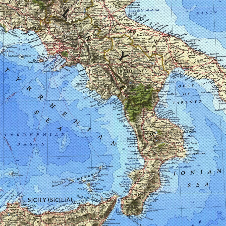 Map of Italy Retro Geographic Poster Detailed Anno... – Grandado