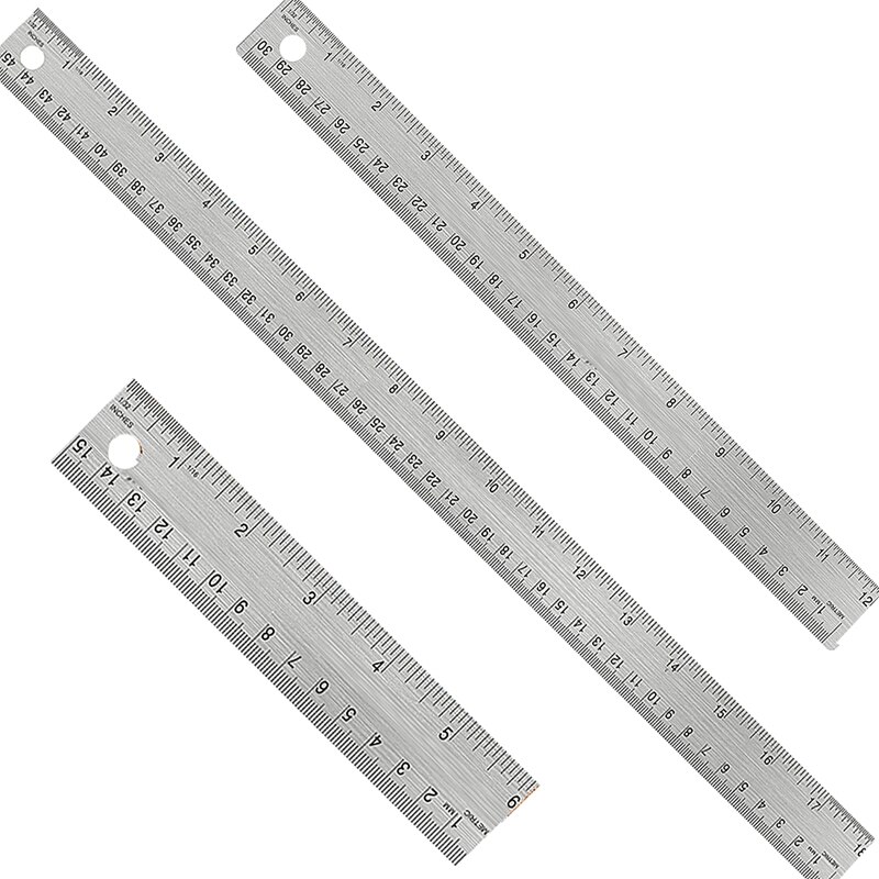 Metalen Liniaal: 6 + 12 + 18 Inch Rvs Metalen Lini... – Grandado