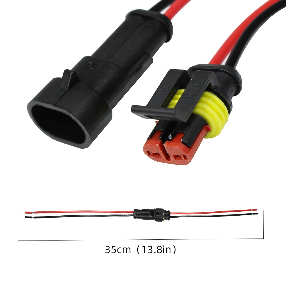 YUNPICAR 5Bausatz 2 Stift Weg 16 AWG Auto Wasserdichten Stecker Stecker ...