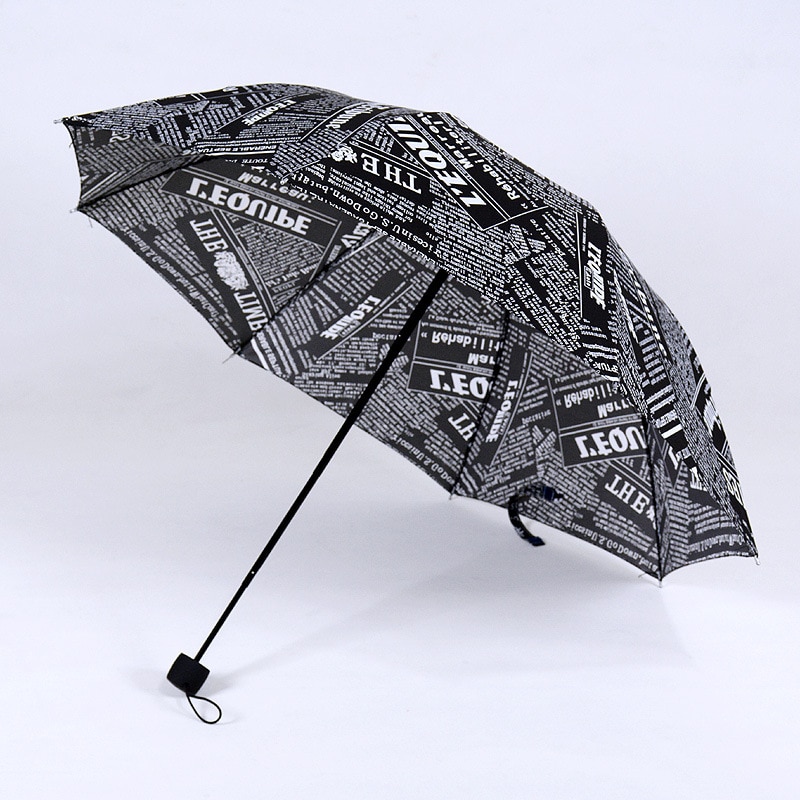 Oljemålning tidningsmönster regn paraply vindtätt ... – Grandado