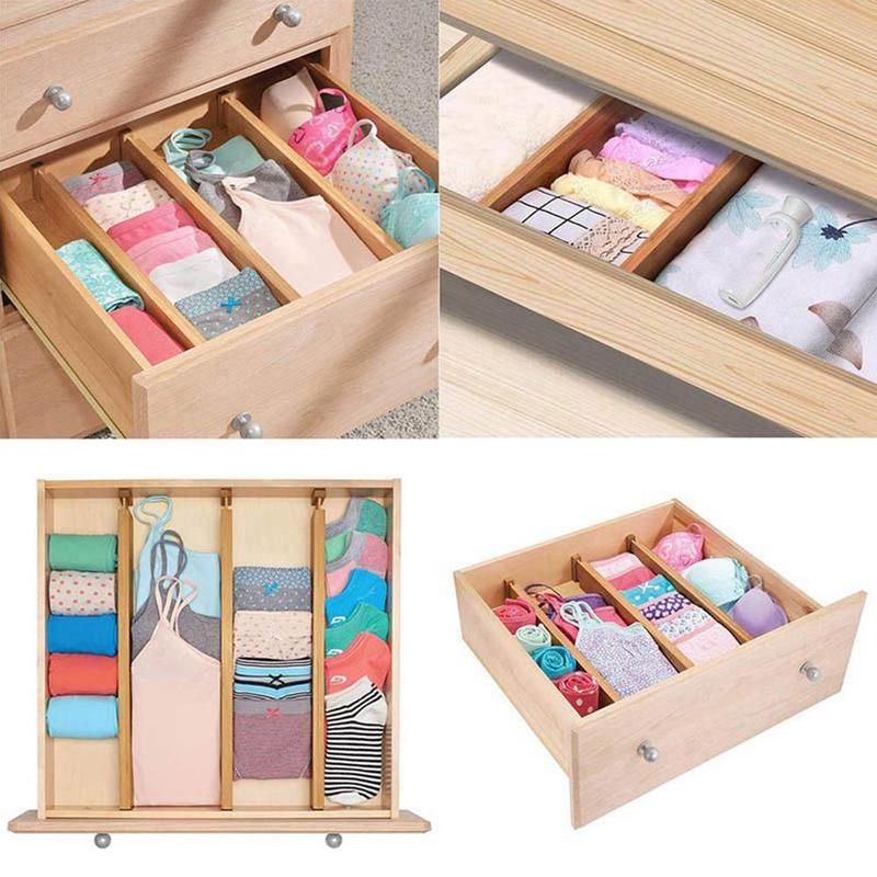 Telescopic Drawer Divider Wooden Storage Drawer Di... – Grandado
