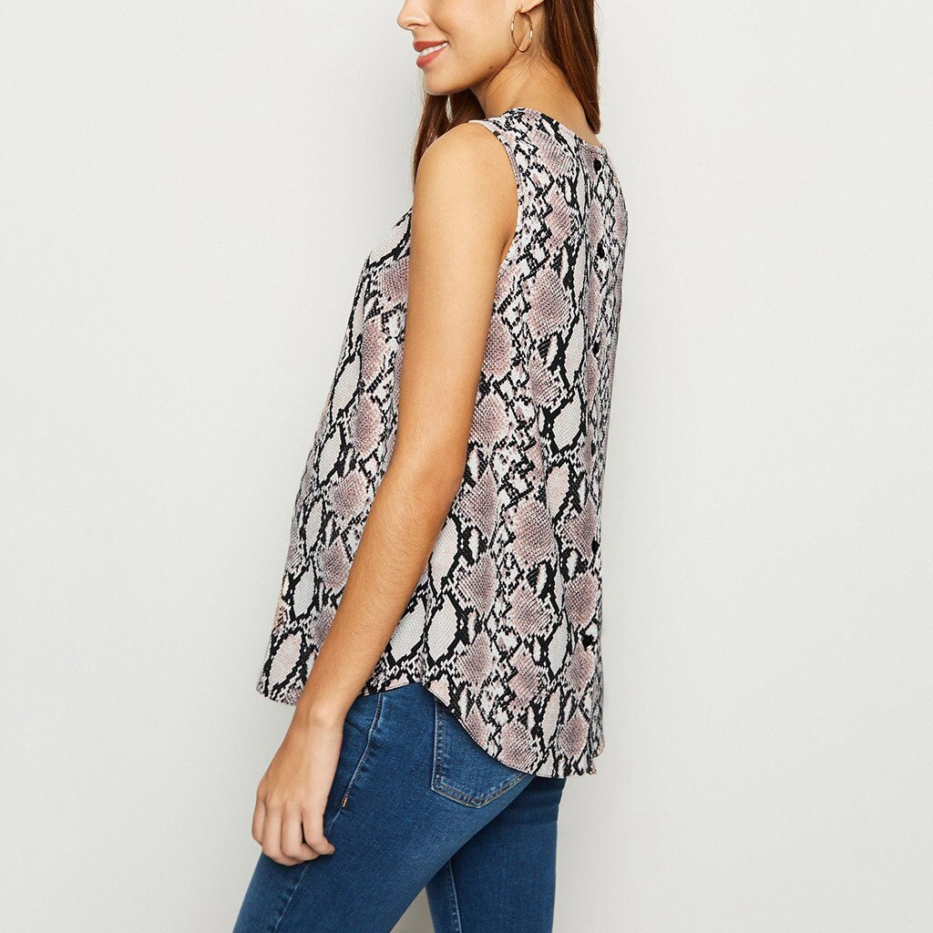 Women Snakeskin Grain Sleeveless Maternity Pregnan... – Grandado