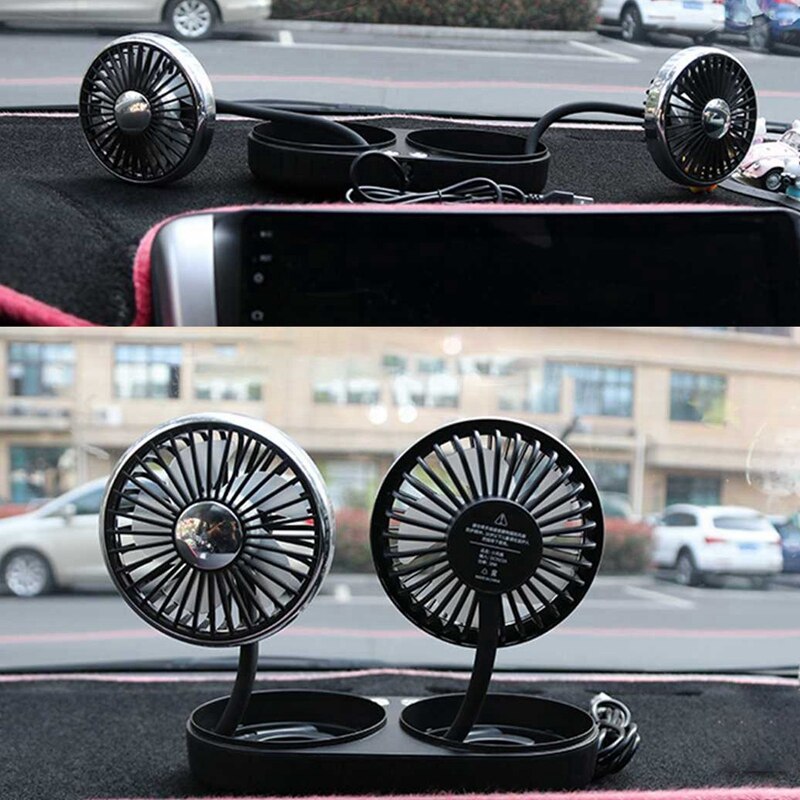 Air Cooling Dual Head Fan Adjustable 360 Degree Ro... – Grandado