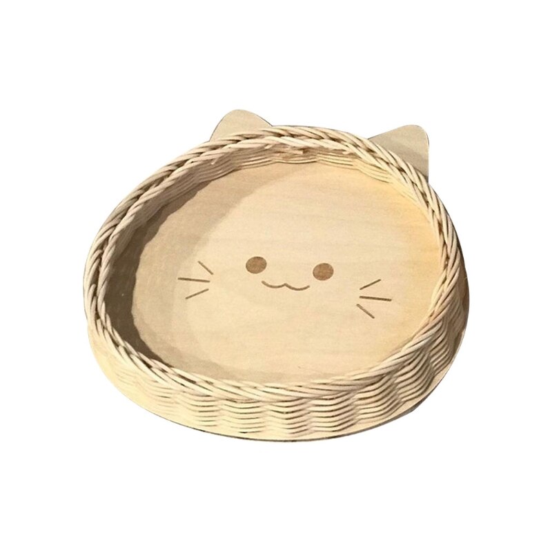 Cartoon Dier Fruit Mand Hand Geweven Rotan Ronde V... – Grandado